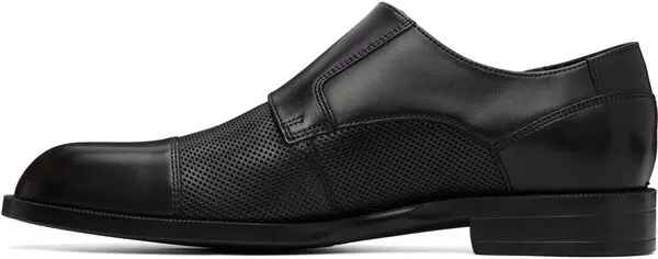 Hugo Boss Double Buckle Leather Shoes With Perforated Details