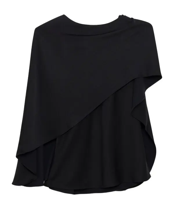 Simkhai Eliora Draped Cape Top - Black