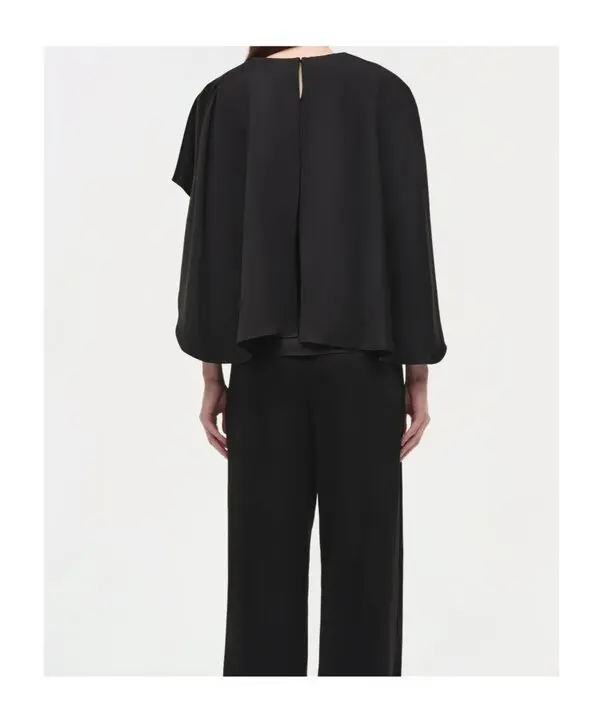 Simkhai Eliora Draped Cape Top - Black
