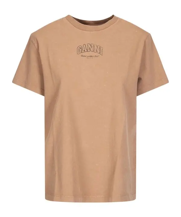 GANNI T-shirt With Washed Effect
