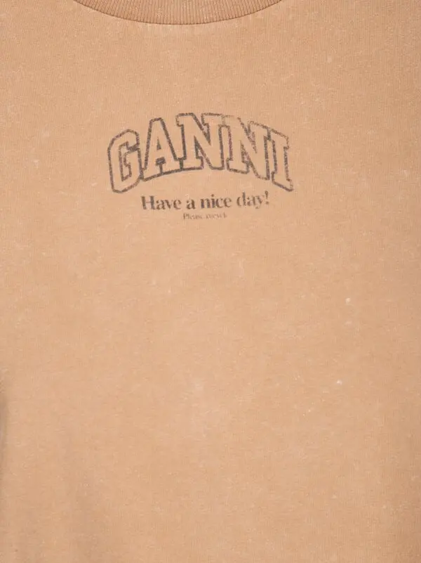 GANNI T-shirt With Washed Effect