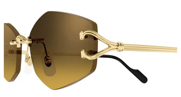 Cartier Rimless Geometric Sunglasses - Green