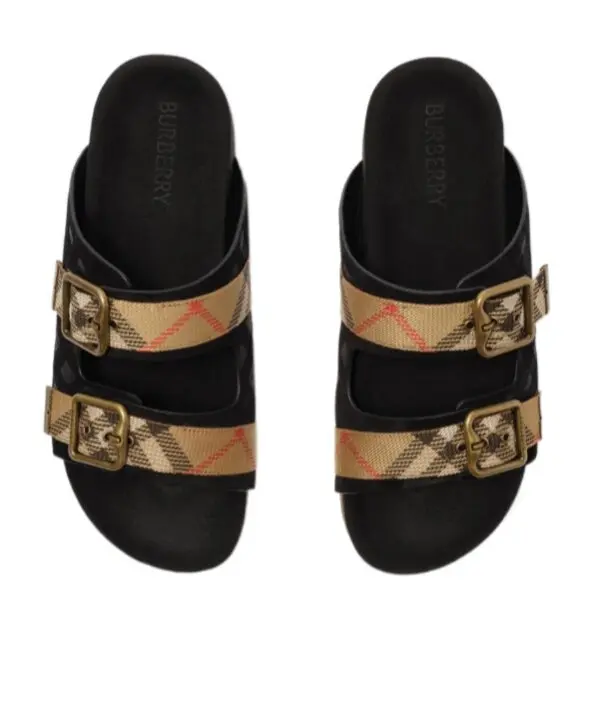 Burberry Check Urchin Sandals - Black