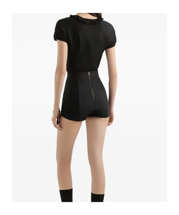 Dolce & Gabbana Lace Trim Logo Top