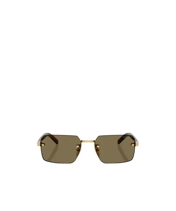 Prada Rectangle Rimless Frame Sunglasses - Green