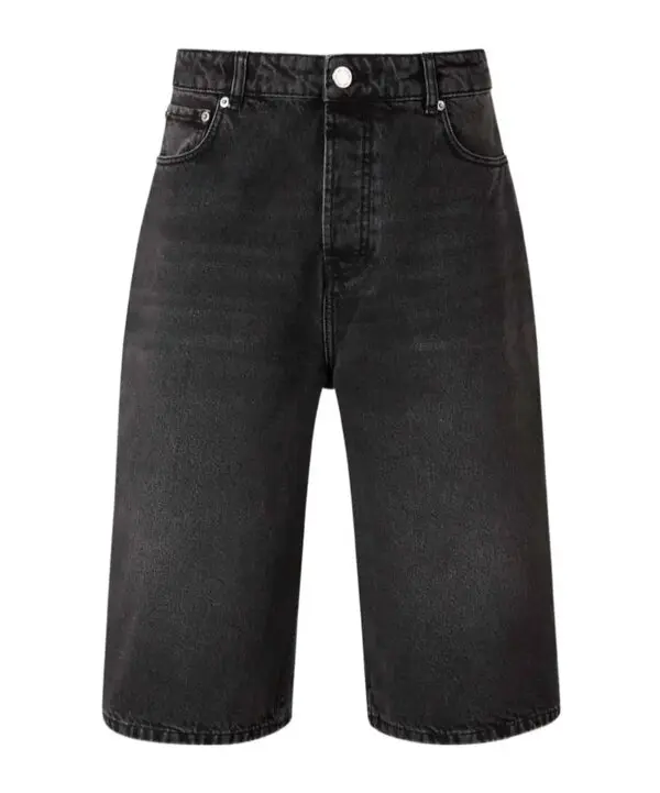 Ami Long Denim Shorts - Black