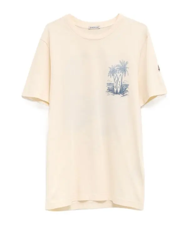 Moncler Archive Graphic Print T-shirt - Cream