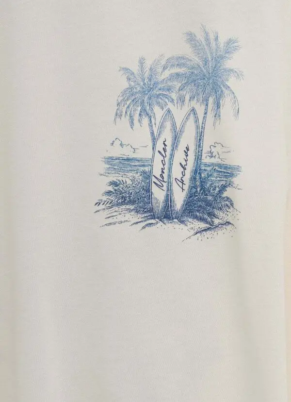 Moncler Archive Graphic Print T-shirt - Cream