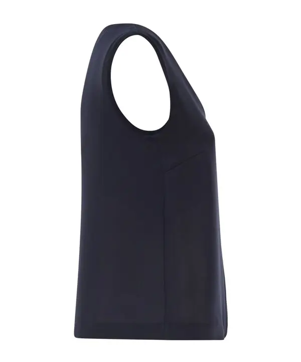 Herno Sleeveless V-neck Top With Side Button Details