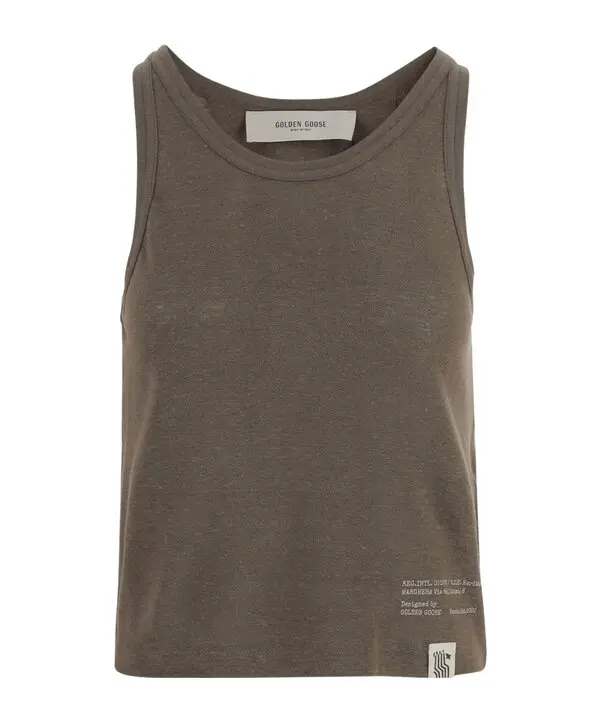 GOLDEN GOOSE Mara Crewneck Tank Top - Brown