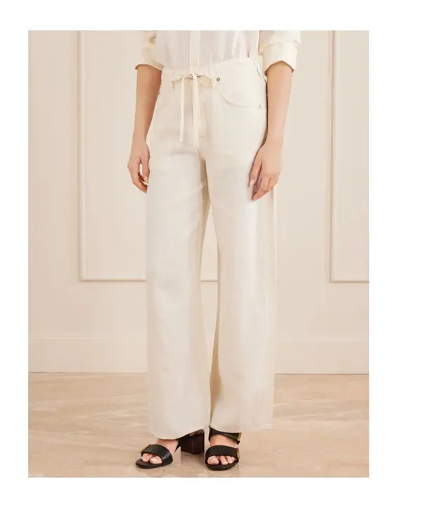 Citizens Of Humanity Brynn Linen Straight-leg Pants - Cream