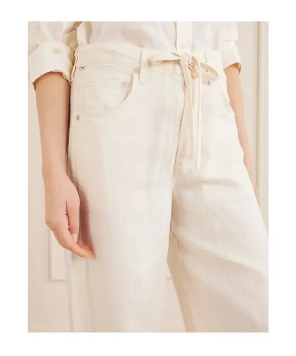 Citizens Of Humanity Brynn Linen Straight-leg Pants - Cream