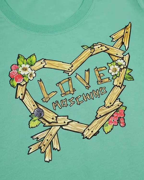 Moschino Love Heart Graphic T-shirt - Green