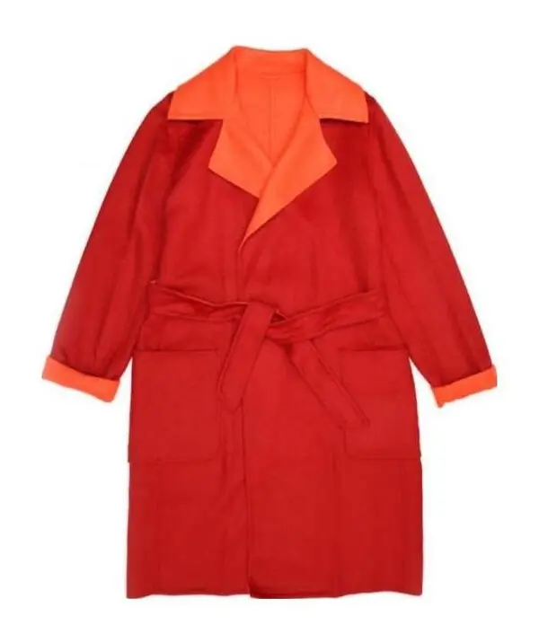 Max Mara Lapel Coat - Red