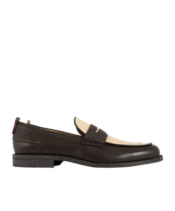 Hugo Boss Round-toe Loafers With Perforated Buckle Detail