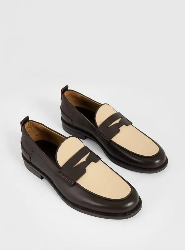 Hugo Boss Round-toe Loafers With Perforated Buckle Detail
