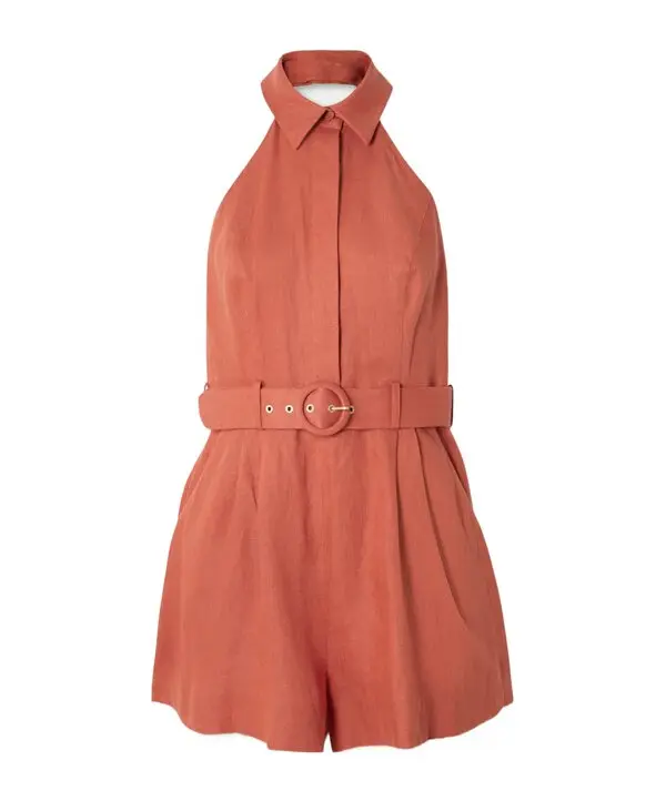 Zimmermann Belted Halterneck Jumpsuit - Orange
