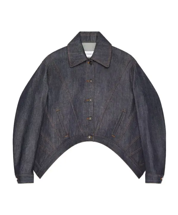 Givenchy Raw Denim Trapeze Jacket - Dark Blue