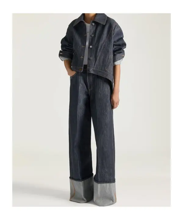 Givenchy Raw Denim Trapeze Jacket - Dark Blue