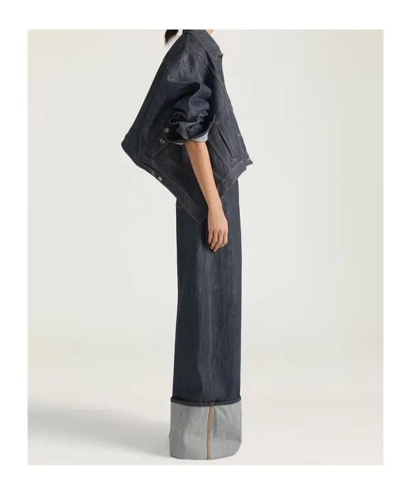 Givenchy Raw Denim Trapeze Jacket - Dark Blue