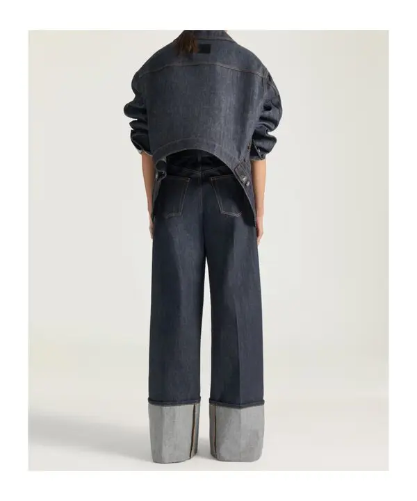Givenchy Raw Denim Trapeze Jacket - Dark Blue