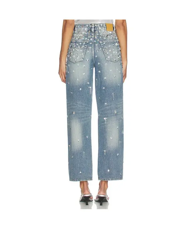 Simkhai Kydra Wide-leg Embellished Jeans