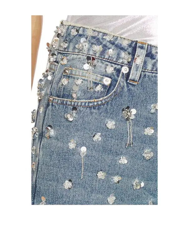 Simkhai Kydra Wide-leg Embellished Jeans
