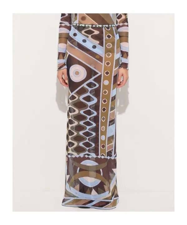 Emilio Pucci Sheer Printed Maxi Skirt