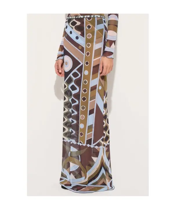 Emilio Pucci Sheer Printed Maxi Skirt