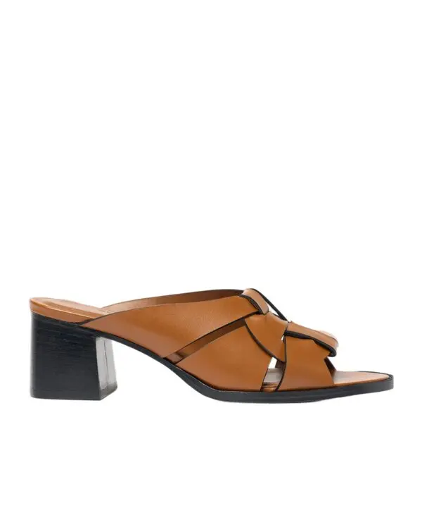 SCAROSSO Aida Woven Heeled Sandals - Brown