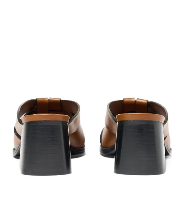 SCAROSSO Aida Woven Heeled Sandals - Brown