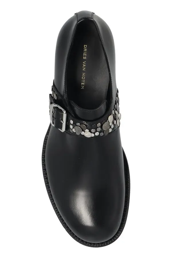 Dries Van Noten Leather Loafers With Stud Embellishments