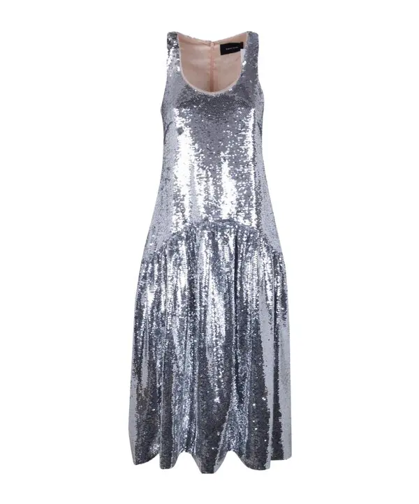 Simone Rocha Sequin-embellished Midi Dress - Silver
