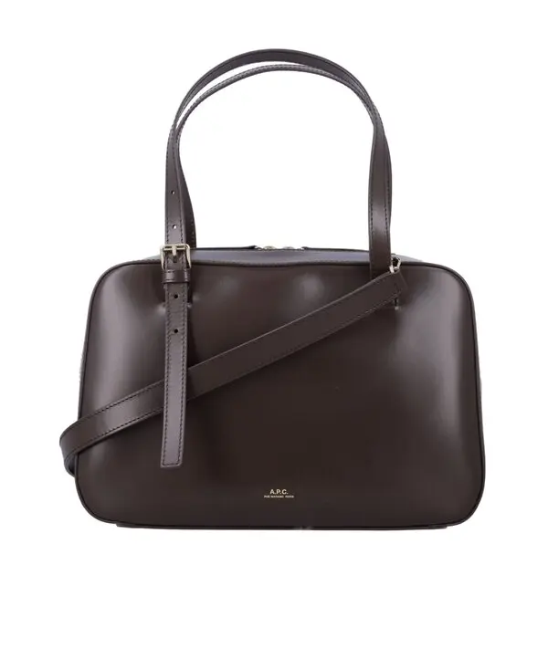 A.p.c. Virginie Leather Box Bag - Black