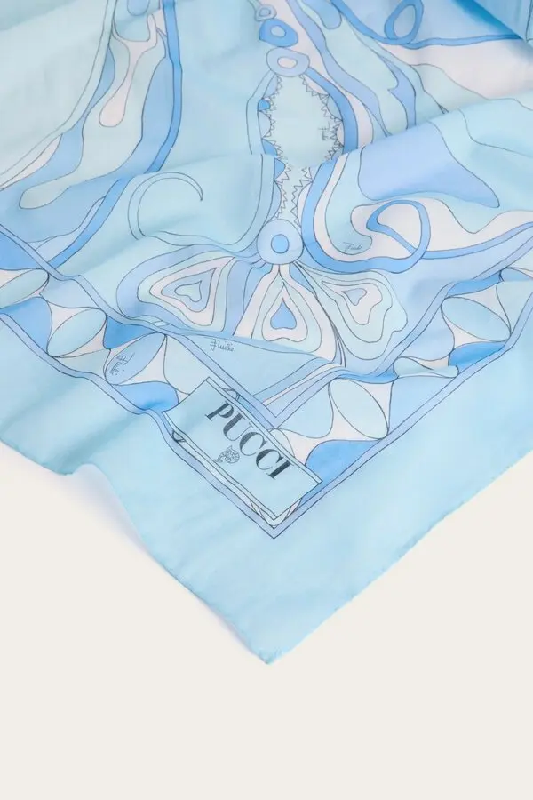 Emilio Pucci Orchidee Printed Pareo - Light Blue