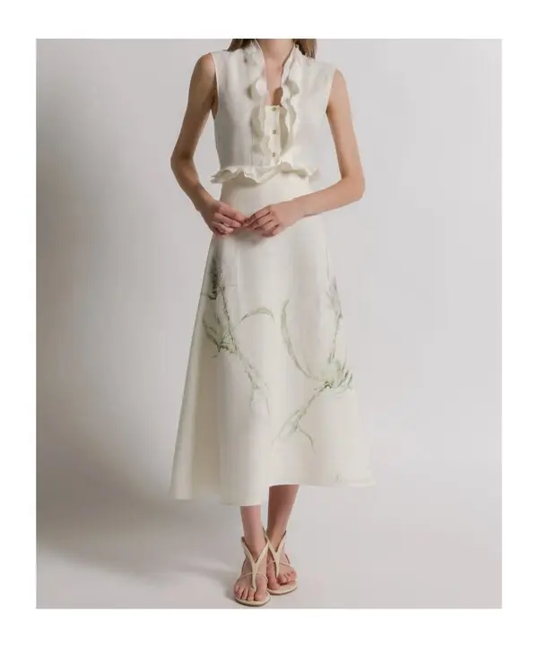 Alberta Ferretti Floral Printed Midi Skirt