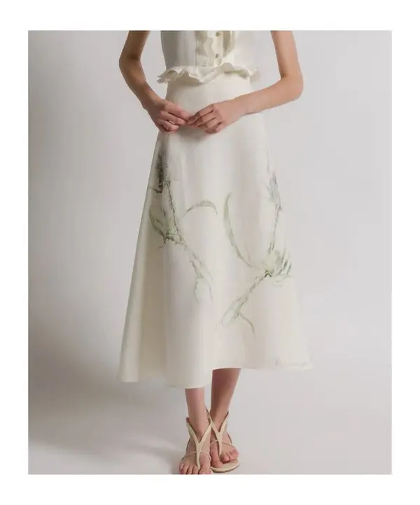 Alberta Ferretti Floral Printed Midi Skirt