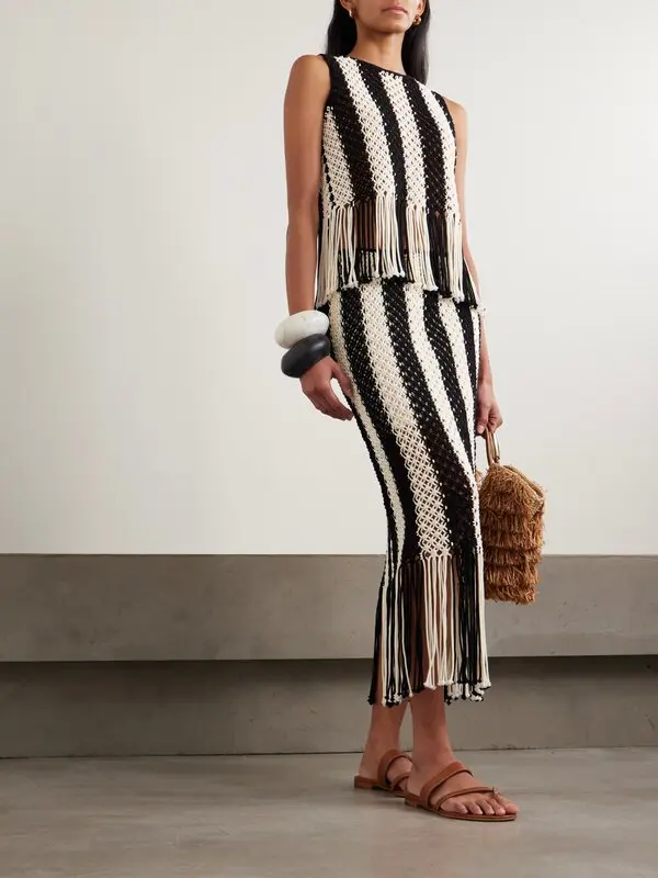 Zimmermann Wanderlust Fringed Striped Top