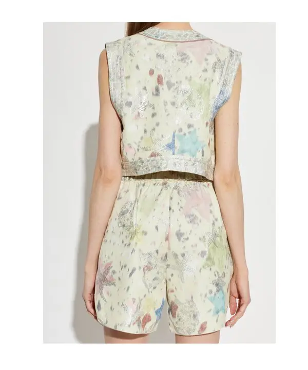 FORTE_FORTE Floral-print Sleeveless Waistcoat