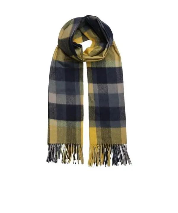 Max Mara Checkered Detail Scarf - Black