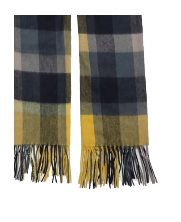 Max Mara Checkered Detail Scarf - Black