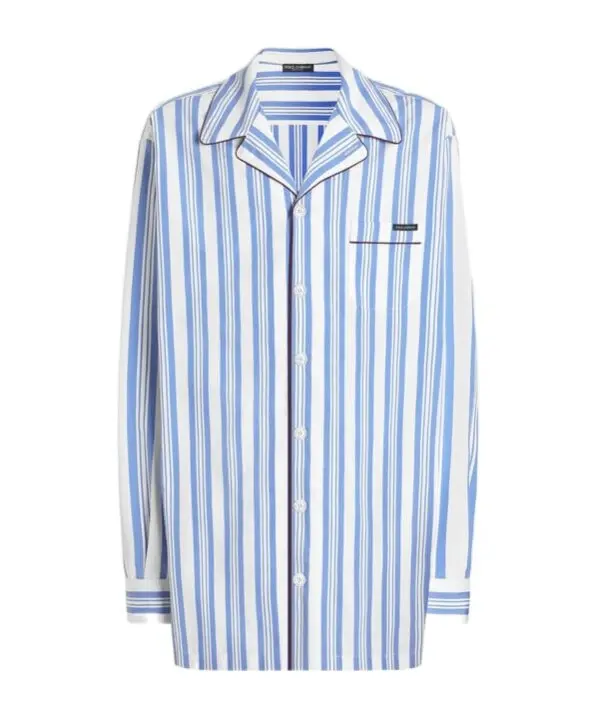 Dolce & Gabbana Striped Poplin Vanity Shirt - Blue