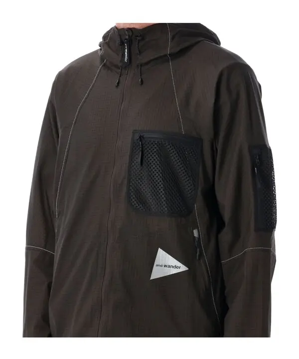 AND WANDER Breath Rip Hooded Jacket