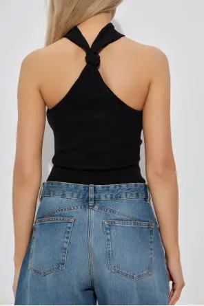 Cult Gaia Ribbed Knit Halter Top