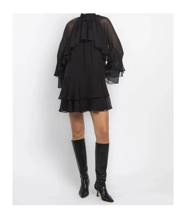 Veronica Beard Mini Ruffled Halterneck Dress