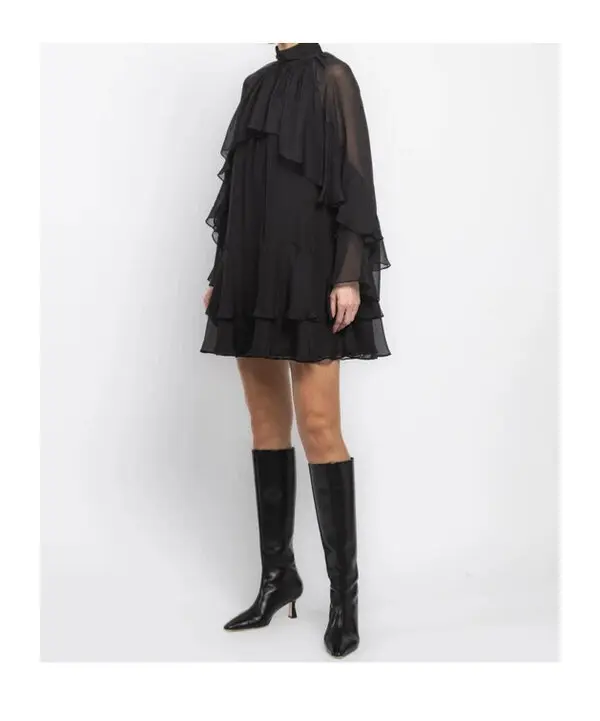 Veronica Beard Mini Ruffled Halterneck Dress