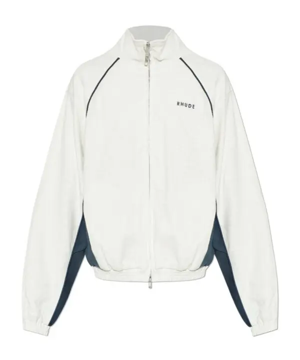 Rhude Stand Collar Zip Jacket - White