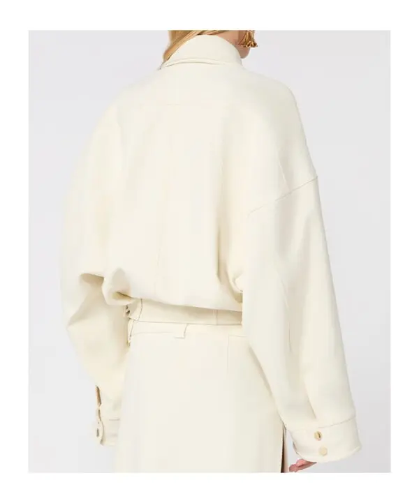 Sportmax Cropped Buckle-detail Jacket - Ivory