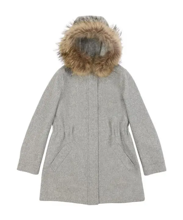 Max Mara Hooded Overcoat With Fur Trim
