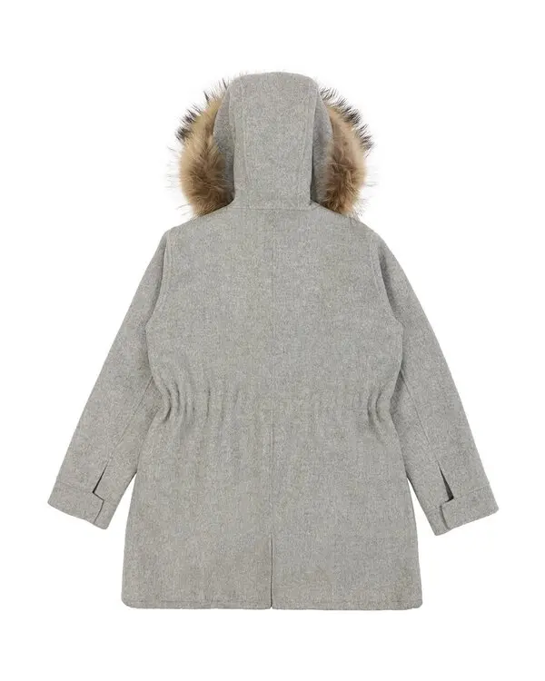 Max Mara Hooded Overcoat With Fur Trim